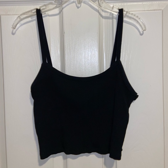 Tops | Plain Black Cropped Tank | Poshmark